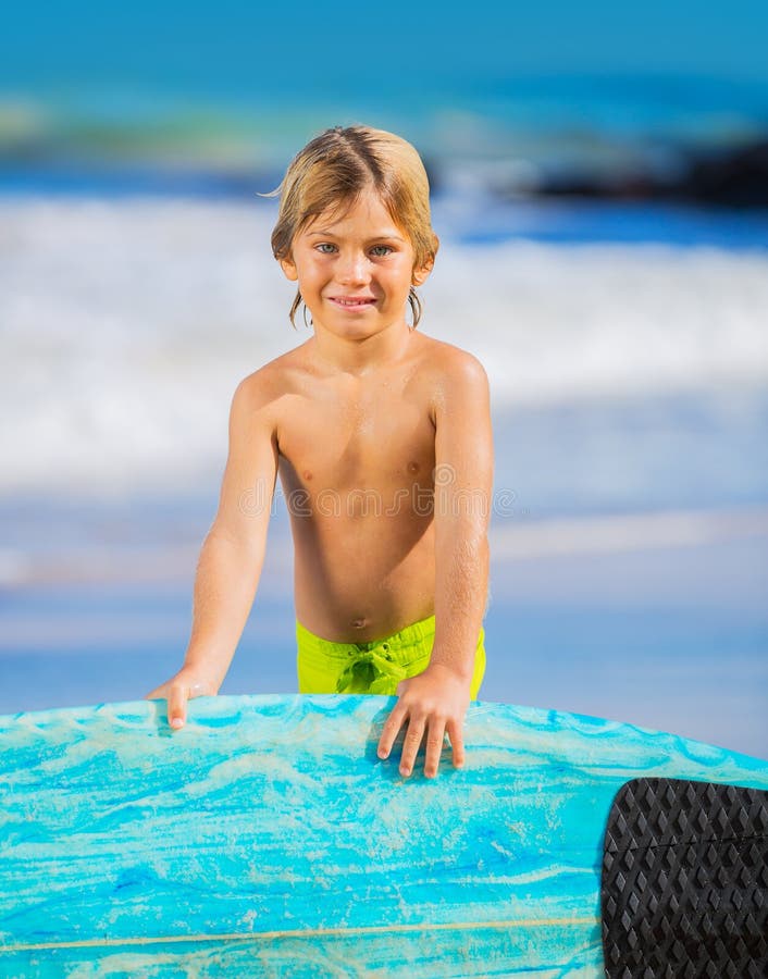 Happy Young Boy Having Fun at the Beach on Vacation Stock Image - Image ...