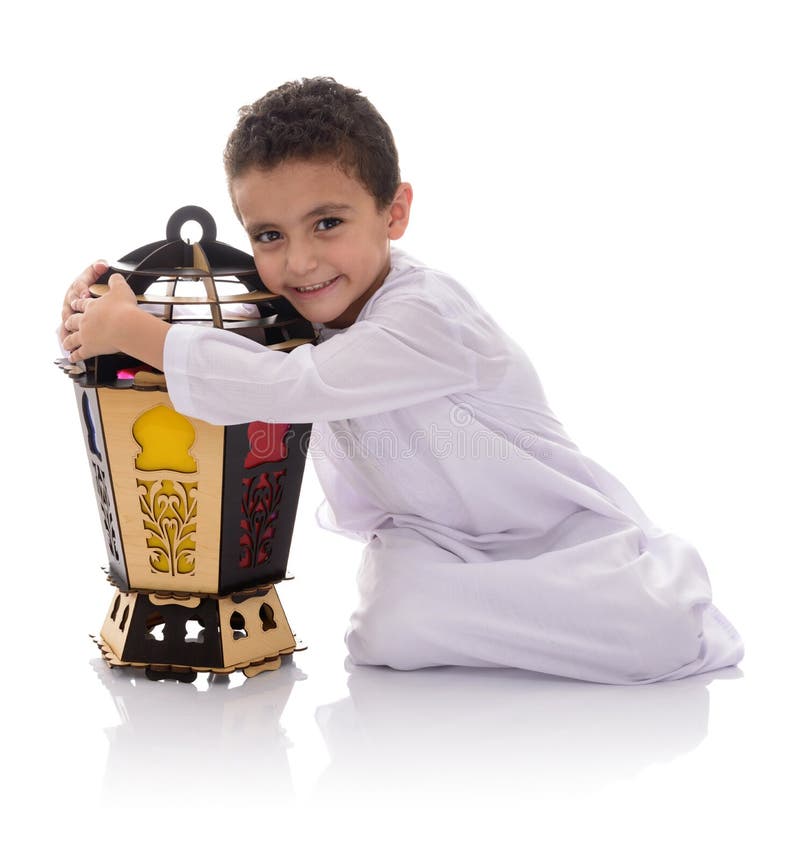 Happy Young Boy with Fez Celebrating Ramadan Stock Image - Image of ...