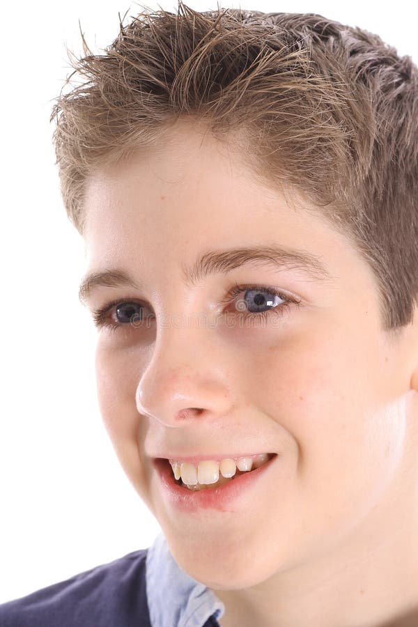 Happy Young Boy Profile Shot Stock Photo - Image of youth, model: 3665220