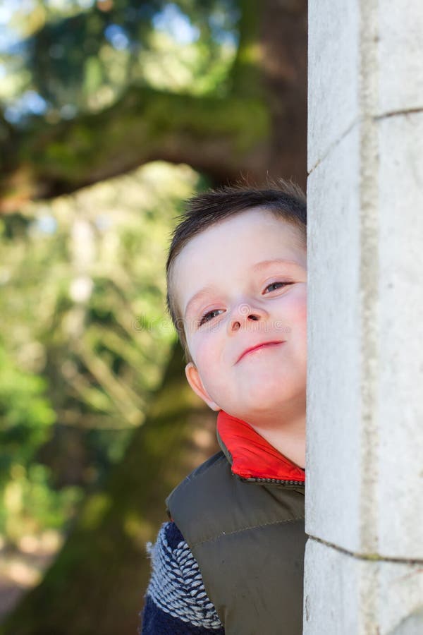 Happy Young Boy Smiling in an Outdoor Scene Stock Photo - Image of girl ...