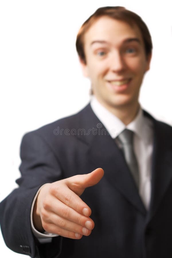 Happy Young Business Man Handshake Stock Photo - Image of office ...