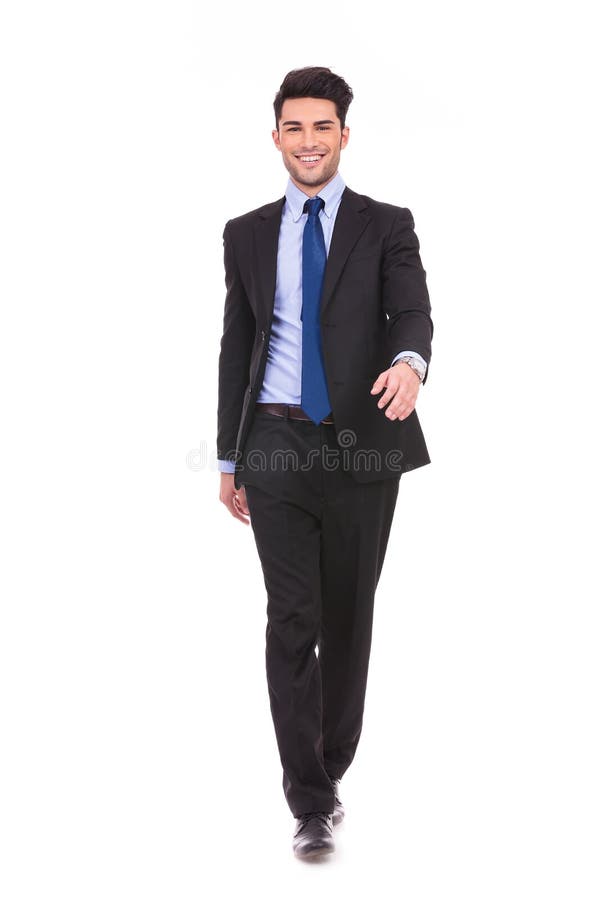 Happy Young Businessman Walking Forward Stock Image - Image of elegant ... Happy Young Businessman Walking Forward Stock Image - Image of elegant ...