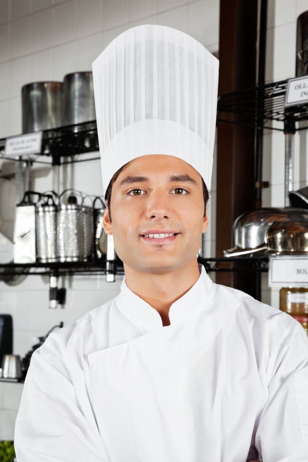Happy Young Chef in Kitchen Stock Image - Image of preparing, smile ...