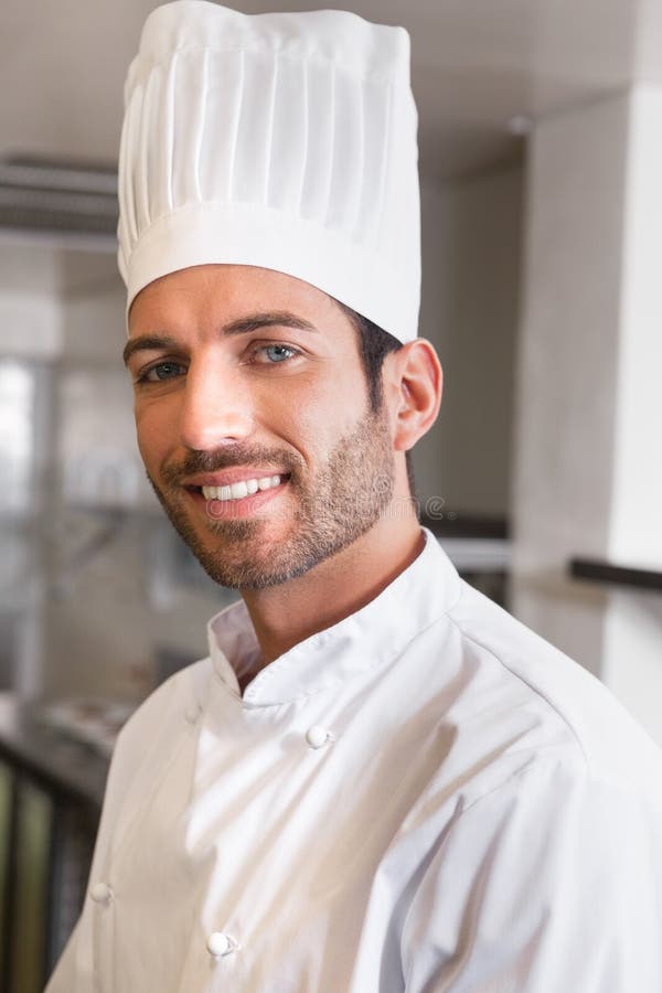 Happy Young Chef Smiling at Camera Stock Photo - Image of view ...