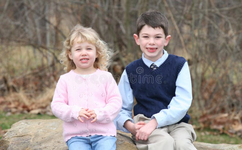 Happy Young Children Siblings (6) Stock Image - Image of caucasian ...