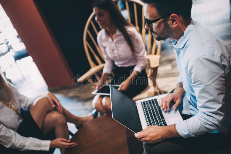 Happy Colleagues from Work Socializing in Restaurant Stock Image ...