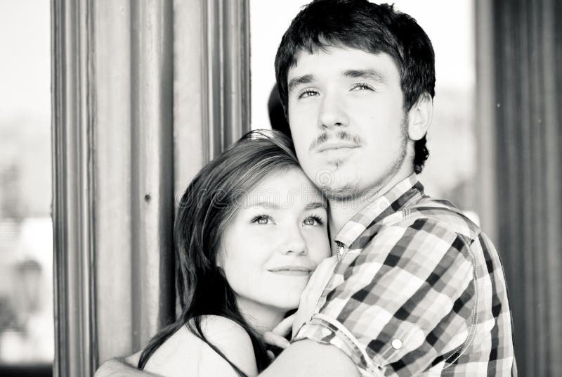 Happy Young Couple Embracing in Love Stock Image - Image of handsome ...