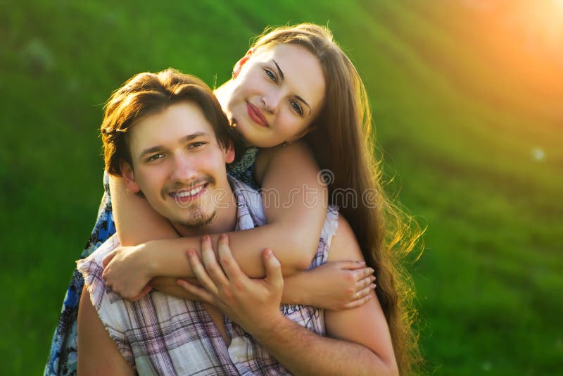Happy Young Couple Having Fun Outdoor Stock Photo - Image of embracing ...