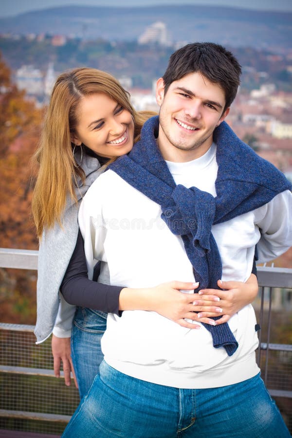 Happy Young Couple Having Fun Outside Stock Image - Image of happiness ...
