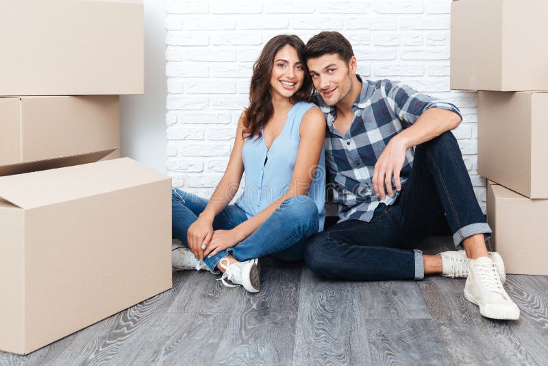 Happy Young Couple Moving in New House Stock Image - Image of beautiful ...