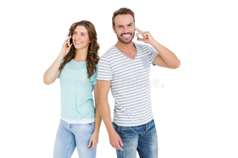 Two People Phone Calling Each Other Stock Photos - Free & Royalty-Free ...