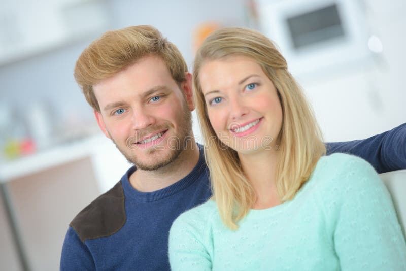 Happy Young Couple in Their First Home Stock Image - Image of caucasian ...