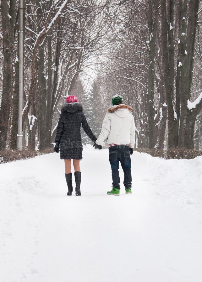 Happy Young Couple on a Walk Stock Photo - Image of adult, laughter ...