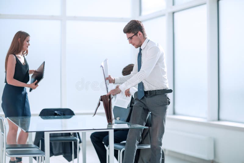 Happy Young Employees at the End of the Working Day in the Office Stock ...