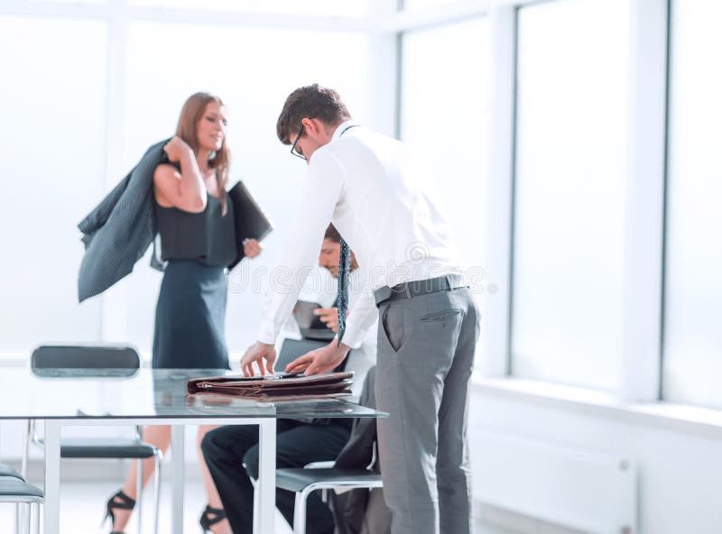 Happy Young Employees at the End of the Working Day in the Office Stock ...