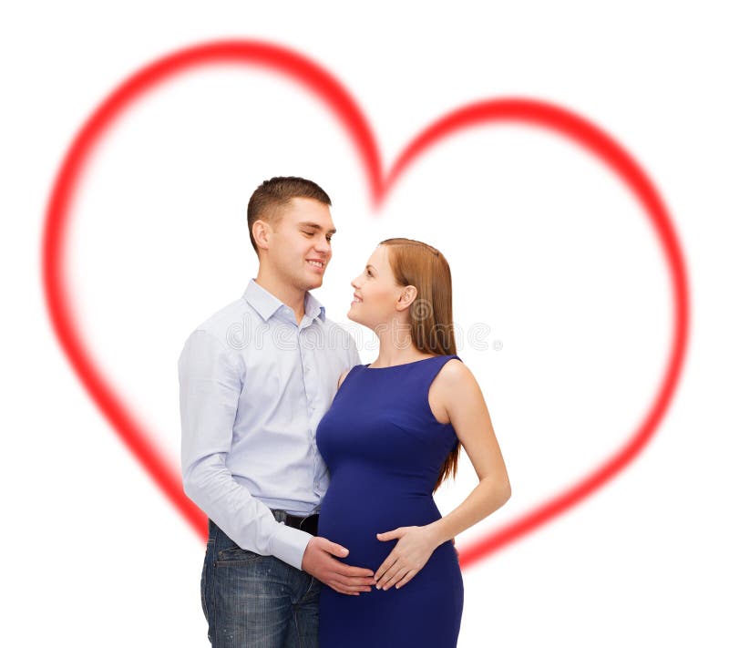 Happy Young Family Expecting Child Stock Photo - Image of female ...