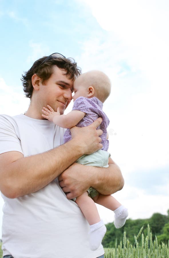 Happy Young Father with Little Daughter Stock Photo - Image of daughter ...