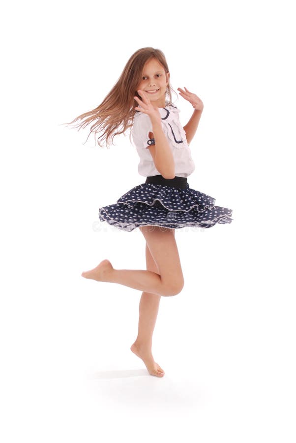 Happy young girl dancing stock photo. Image of female - 81708604