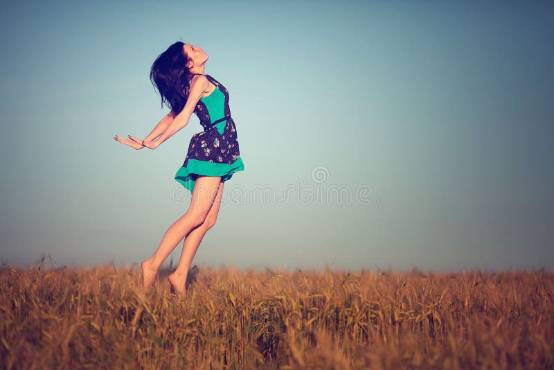 Portrait of Dancer Looking Up with White Powder Floating Down Stock ...