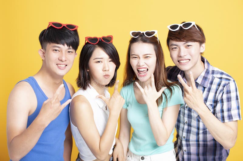 Young Group with Summer Casual Clothes Stock Photo - Image of ...