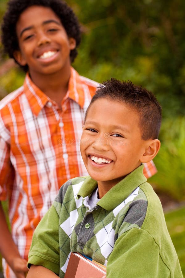 Happy Young Kids Smiling and Laughing. Stock Photo - Image of boys ...