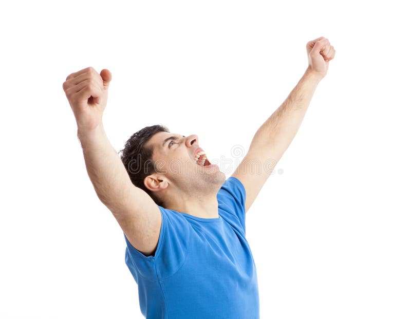 Happy man stock photo. Image of triumph, earn, work, young - 20873810