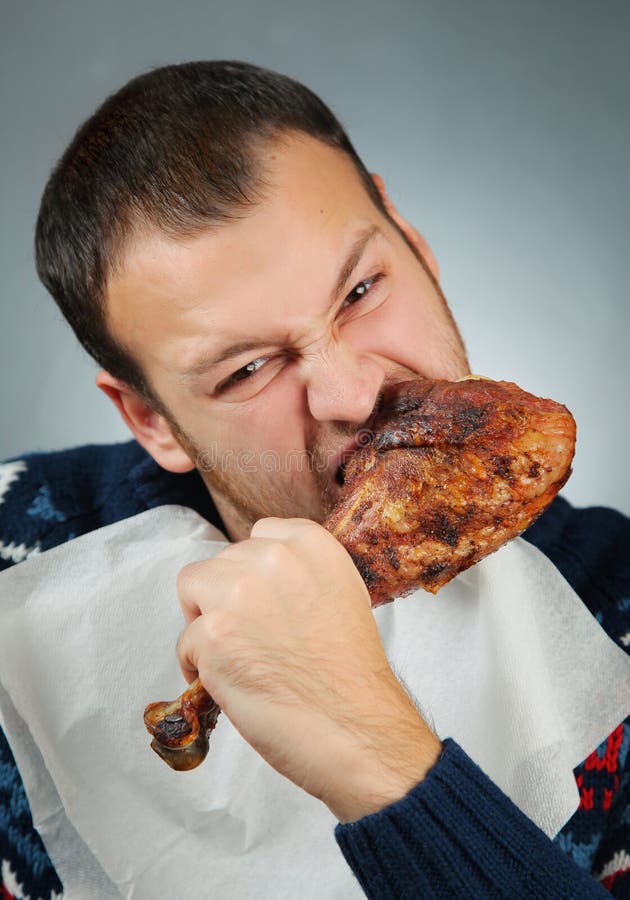 Happy young man stock photo. Image of humor, brown, steak - 27571034