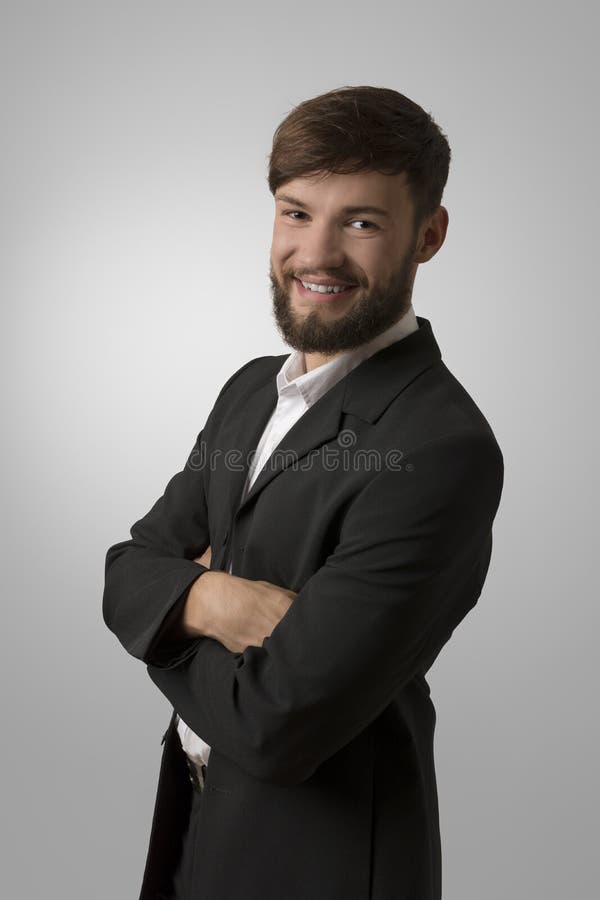 Happy young man with beard stock photo. Image of laughing - 44612542