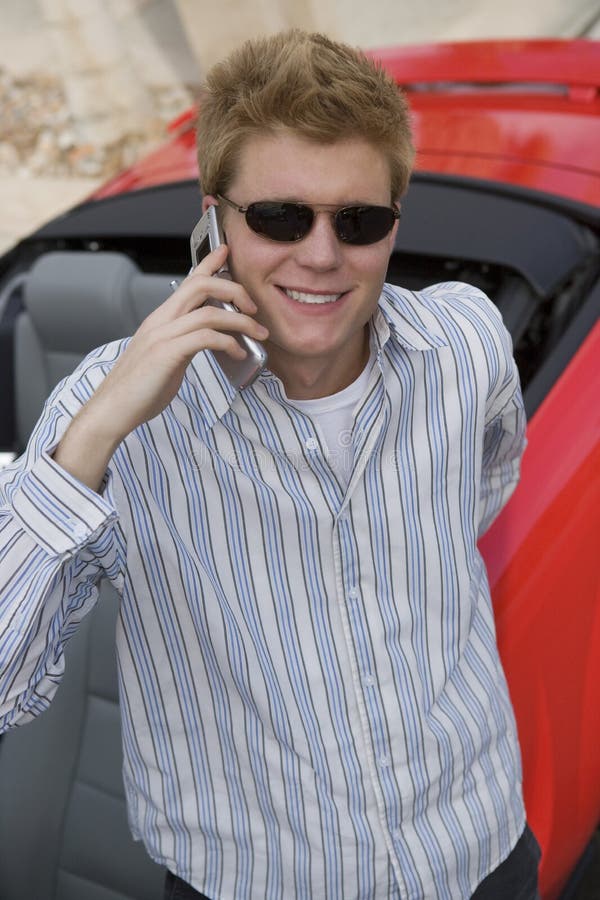 Happy Young Man on Call stock photo. Image of happy, adult - 29650476