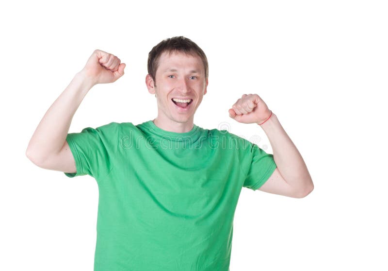 Happy Young Man Celebrating Success Stock Image - Image of masculine ...