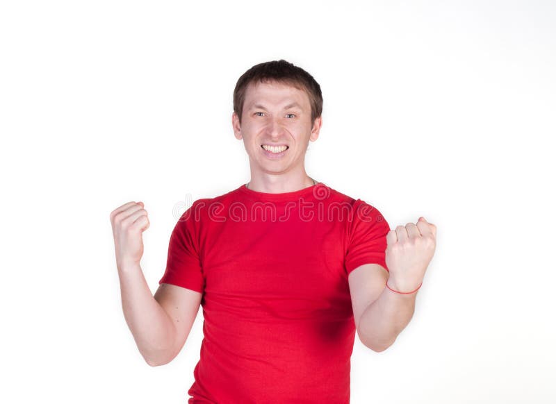Happy Young Man Celebrating Success Stock Image - Image of good ...