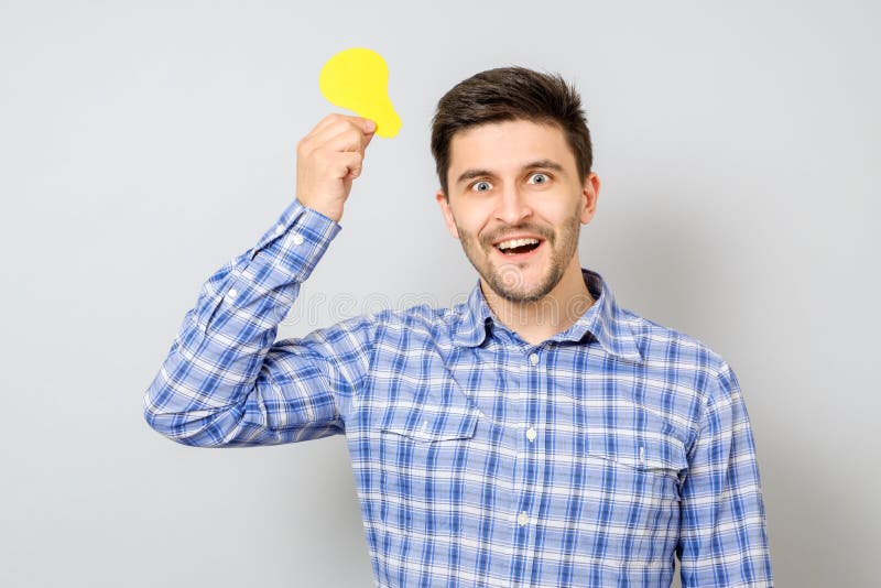 Happy Young Man Coming Up New Idea Stock Photos - Free & Royalty-Free ...
