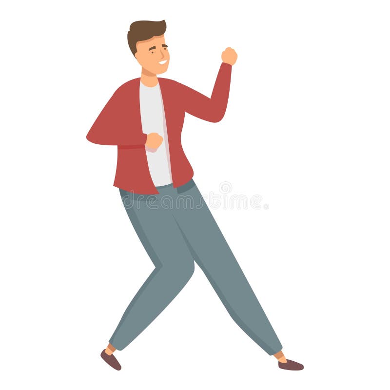 Happy Young Man Dancing and Having Fun Stock Vector - Illustration of ...