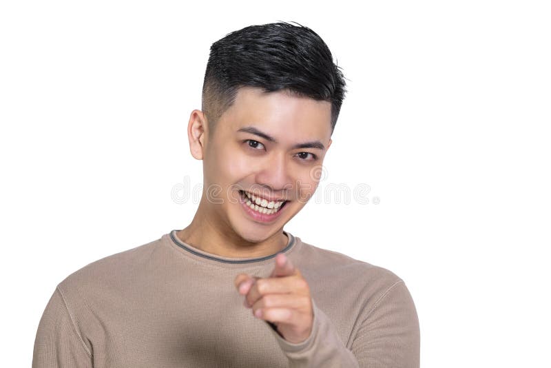 Happy Young Man Hand Pointing To Camera Stock Image - Image of person ...