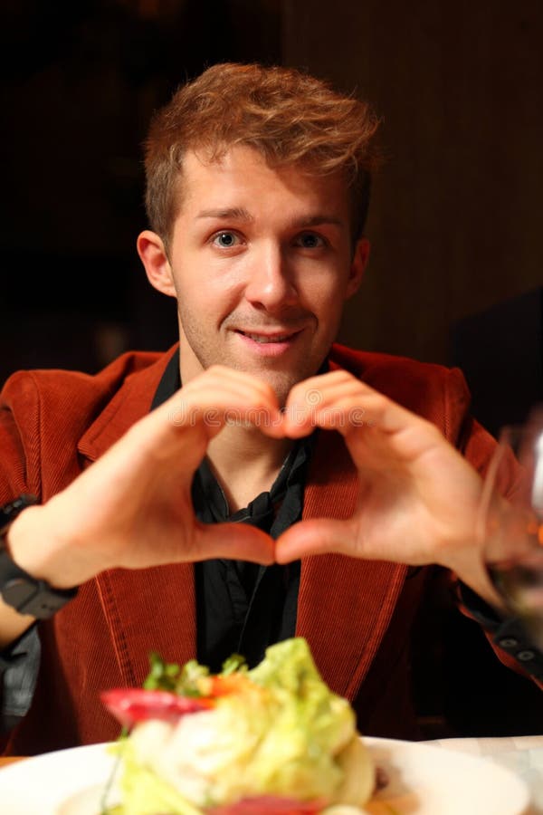 Man with His Hands Depicting Heart Stock Image - Image of adults, heart ...