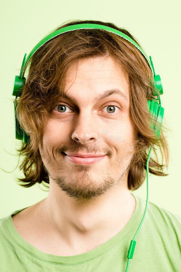 Happy Man Portrait Real People High Definition Green Background Stock ...