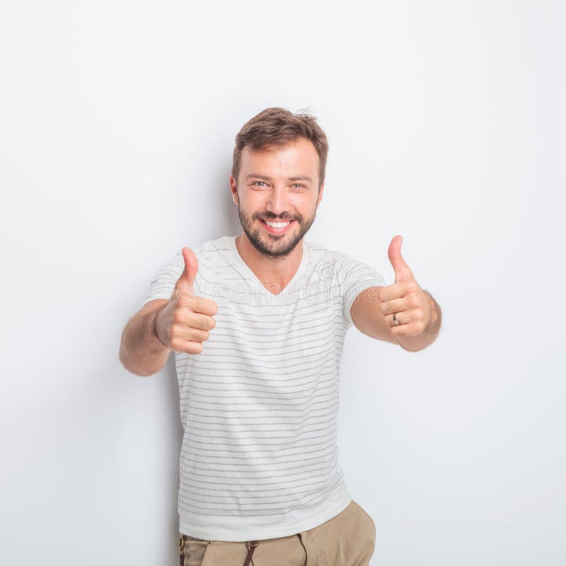 Happy Young Man Making the Ok Hand Sign Stock Image - Image of look ...
