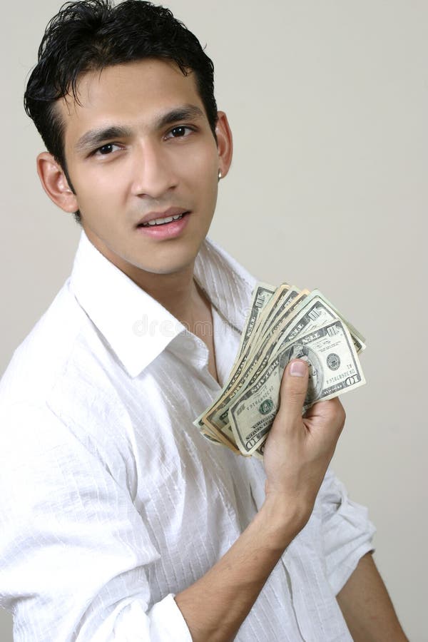 Happy young man with money stock image. Image of corporate - 5701551