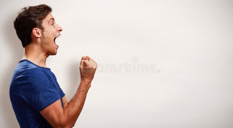 Happy young man profile stock image. Image of satisfied - 89402197