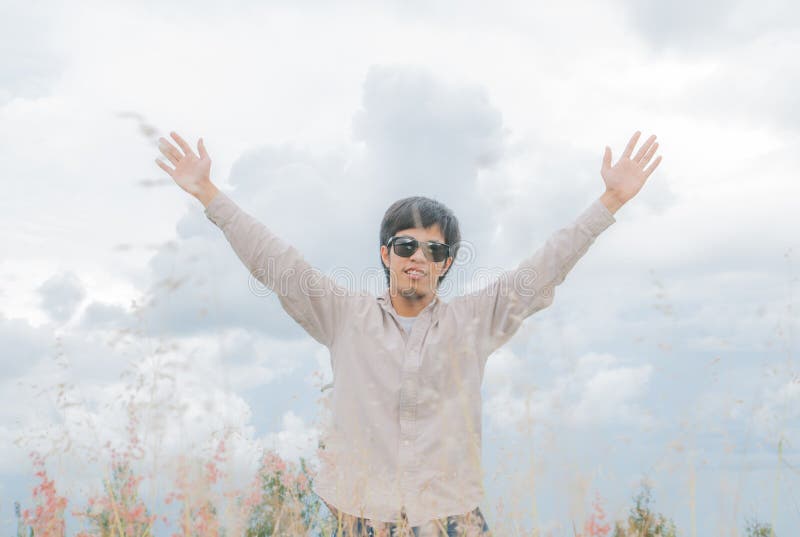 Happy young man rest stock photo. Image of caucasian - 25659186