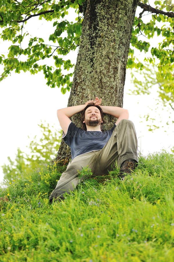 Happy young man resting stock photo. Image of rest, vacation - 16501874