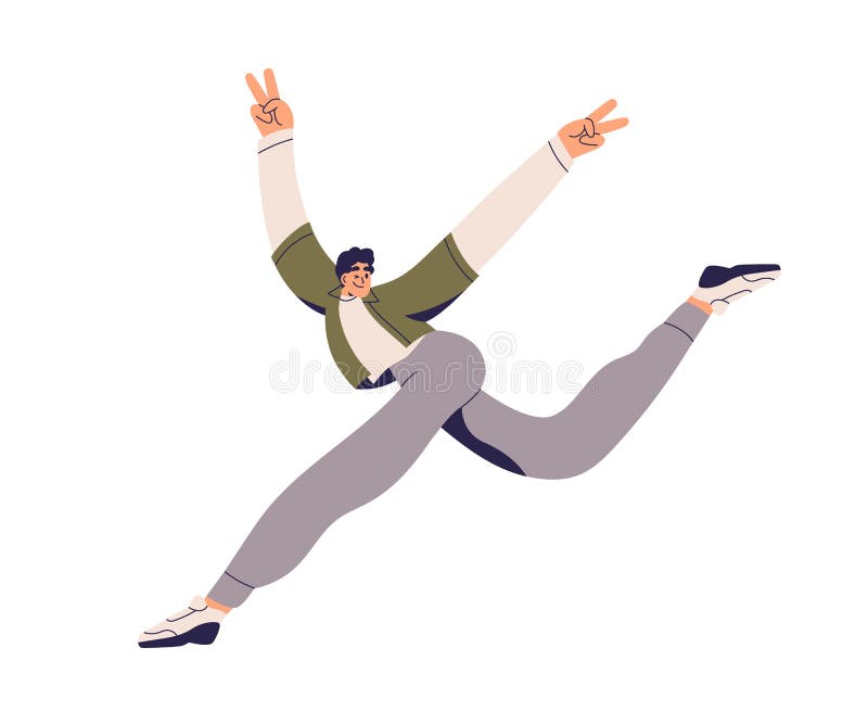 Happy Young Man Running with Positive Emotion. Excited Active Free ... Happy Young Man Running with Positive Emotion. Excited Active Free ...