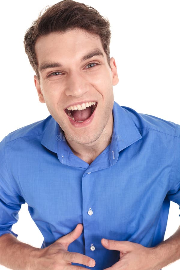 Happy Young Man Screaming at the Camera. Stock Image - Image of ...
