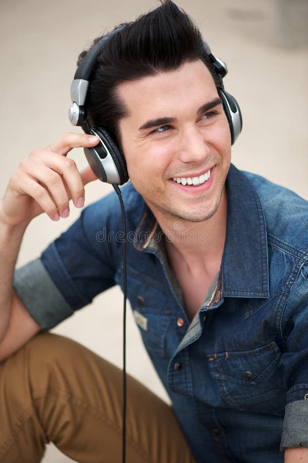 Happy Young Man Holding Thumbs Up Smiling Isolated on White Back Stock ...