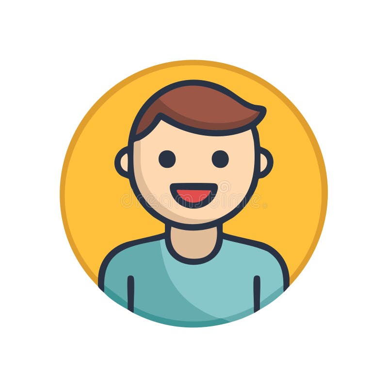 Happy Young Man Smiling Profile Picture Icon Flat Design Avatar Stock ...