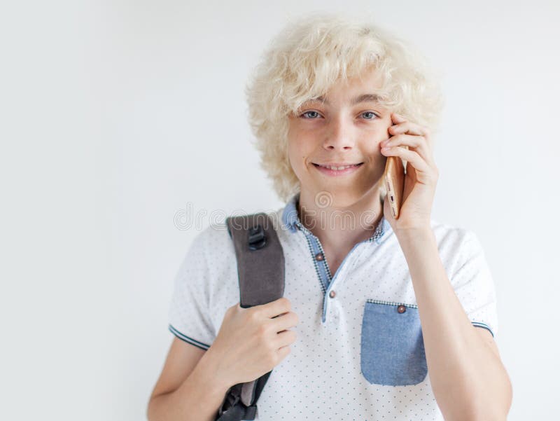 Happy Young Man Talking of Mobile Phone Stock Photo - Image of holding ...