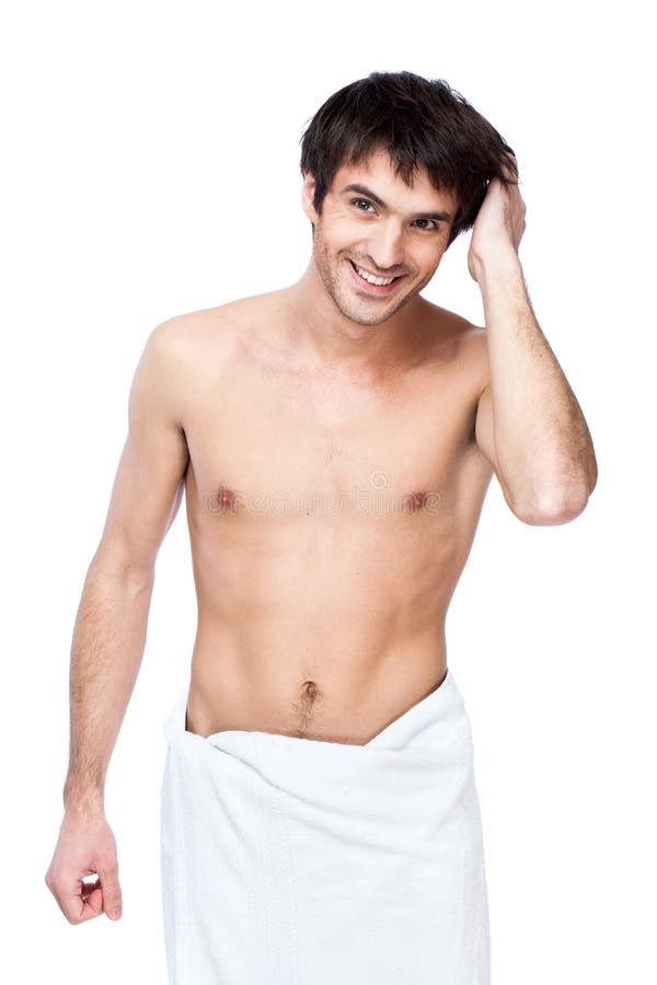 Handsome Man Bath Towel Around His Waist Stock Photos - Free & Royalty ...