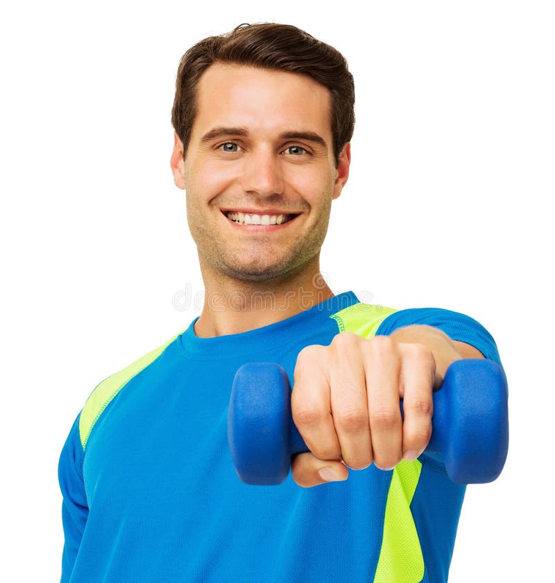 Happy Young Man Working Out with Dumbbell Stock Image - Image of ... Happy Young Man Working Out with Dumbbell Stock Image - Image of ...