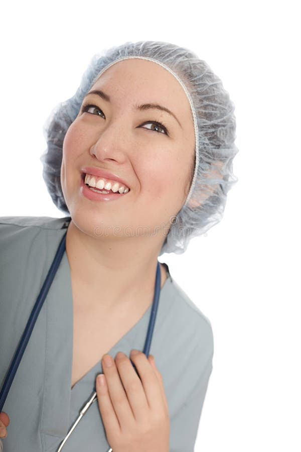 Happy young nurse stock image. Image of excited, exam - 8679573