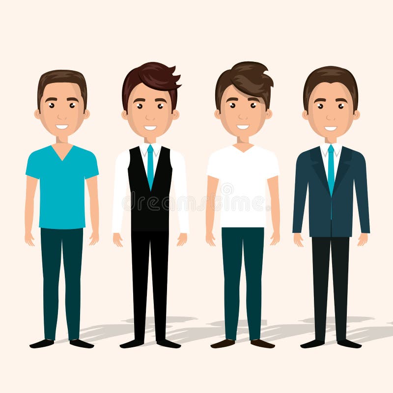 Happy young people design stock illustration. Illustration of face ...